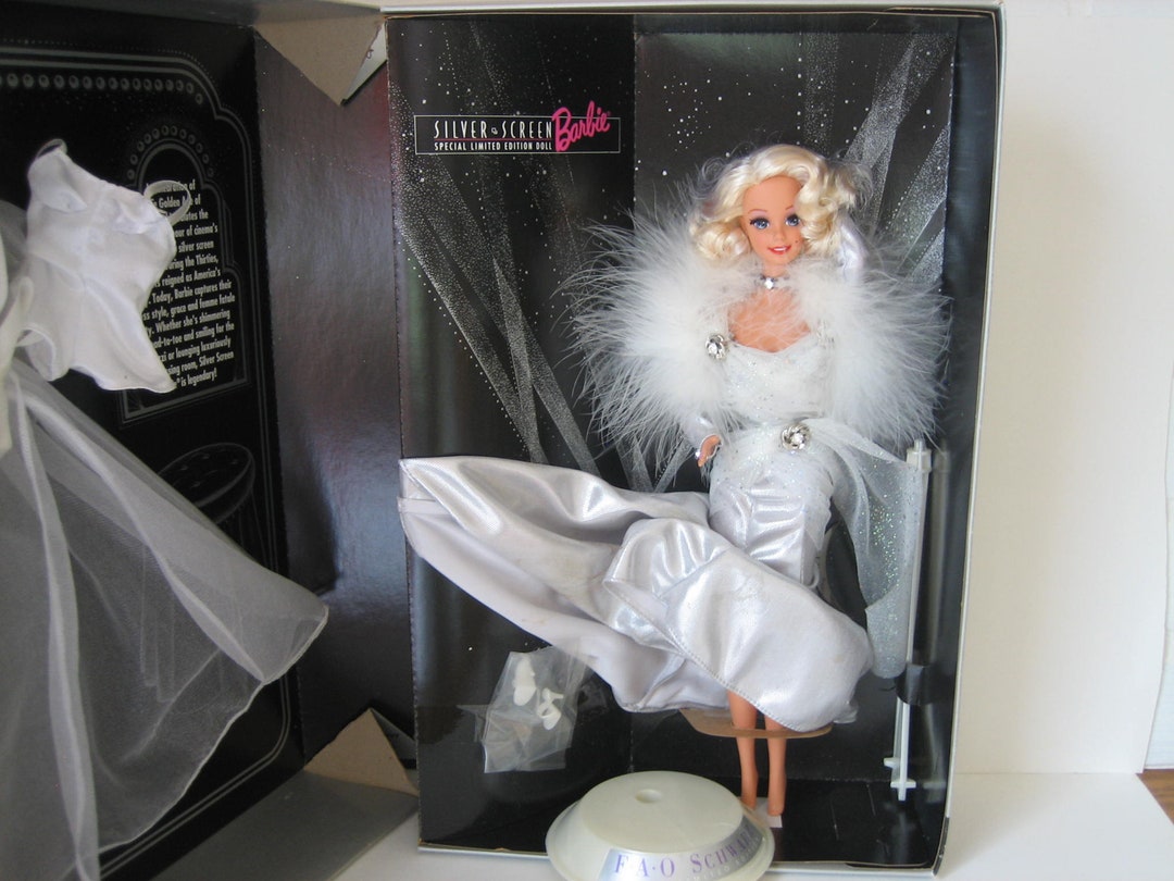1993 Silver Screen Barbie Doll, Platinum Blonde Hair, FAO Schwartz ...