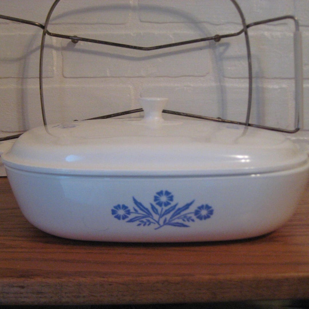 Vintage Corning Casserole Dish, 1950s 3 Piece Set of Pyrocream Blue ...