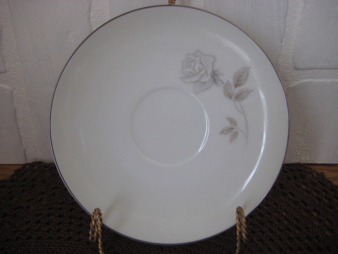 1960s Noritake Rosay Saucer, Textured Silver Rose Pattern, 6 Available - Etsy