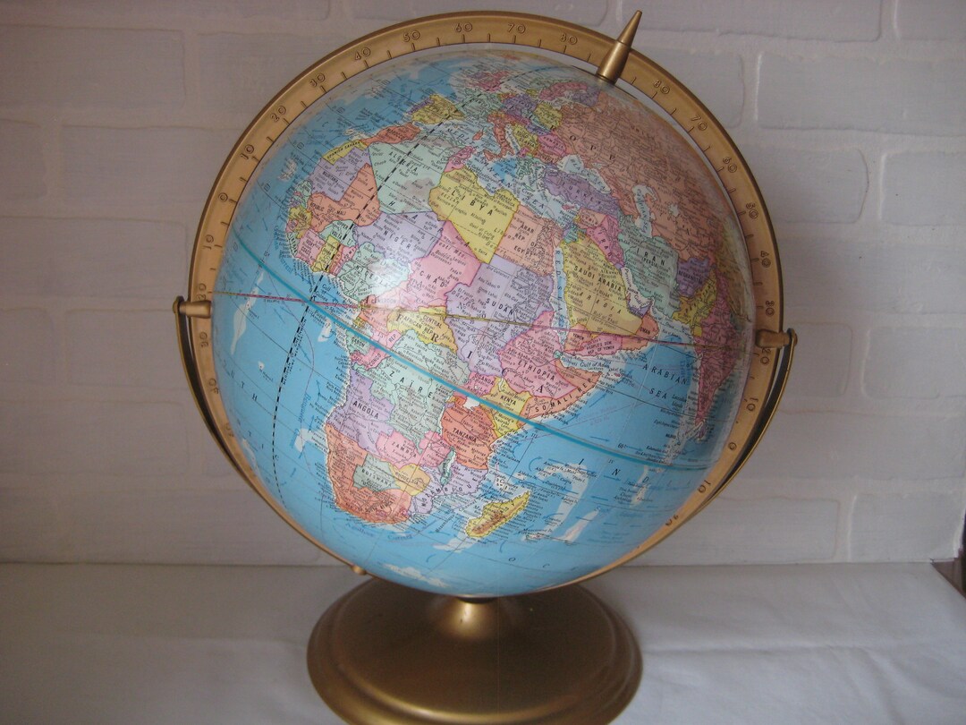 Vintage 12 Inch World Globe, Includes USSR, Cram's Scope-o-sphere With ...