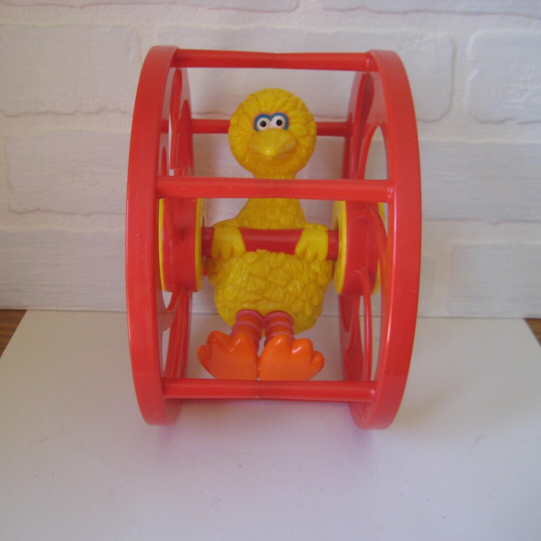 Vintage Big Bird Push Toy Wheel, 7 3/4 X 4 1/2 Inches, Illco Industries ...