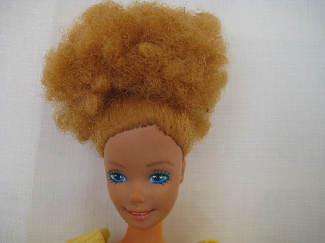 1981 Magic Curl Barbie Doll: Vintage Mattel, Original Yellow Dress - Etsy