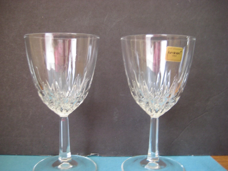 Vintage Luminarc Crystal Wine Glasses Usa Stemware Set Of Etsy