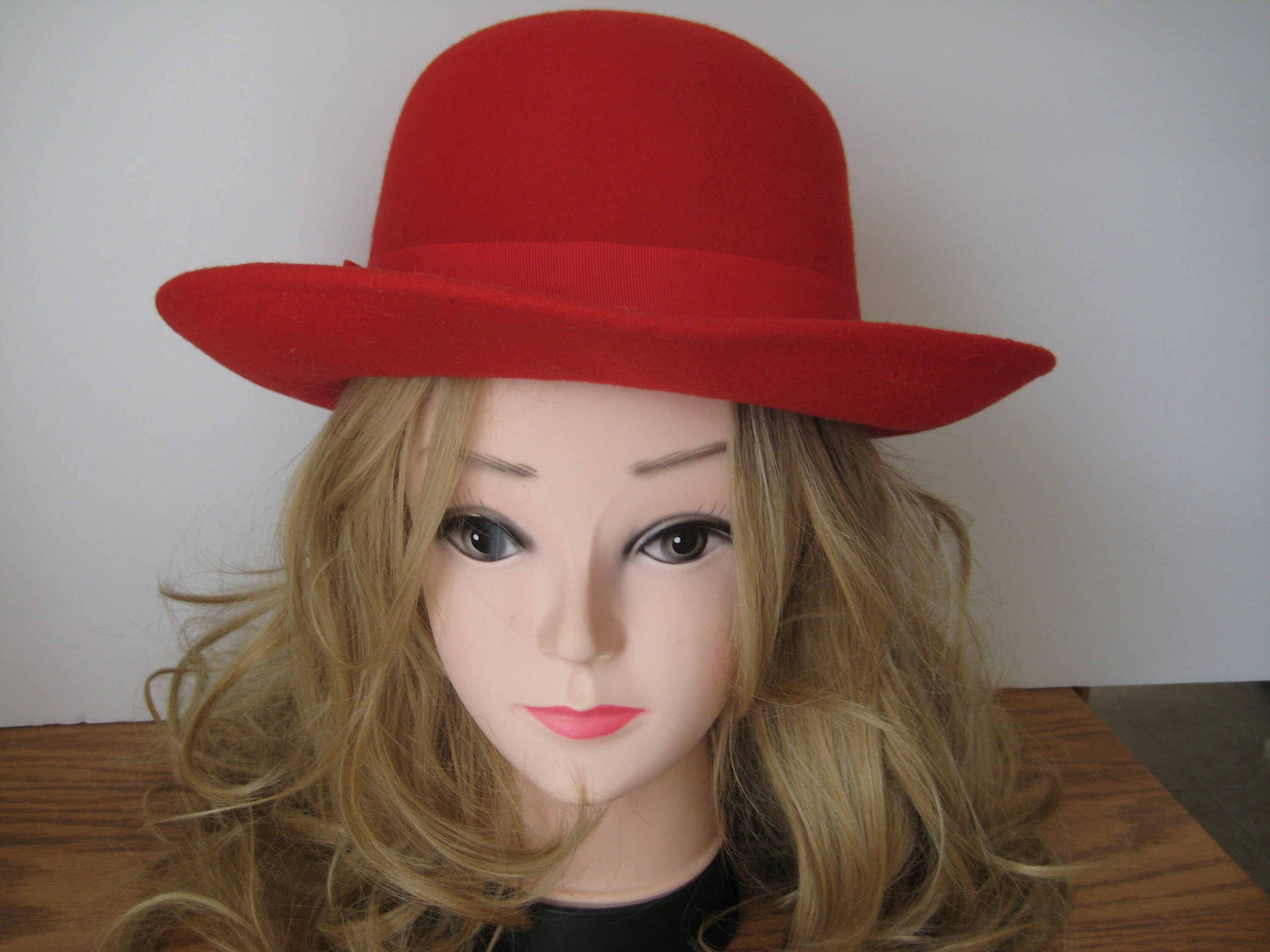 Vintage Woman's Red Wool Hat With Matching Ribbon & Bow - Etsy