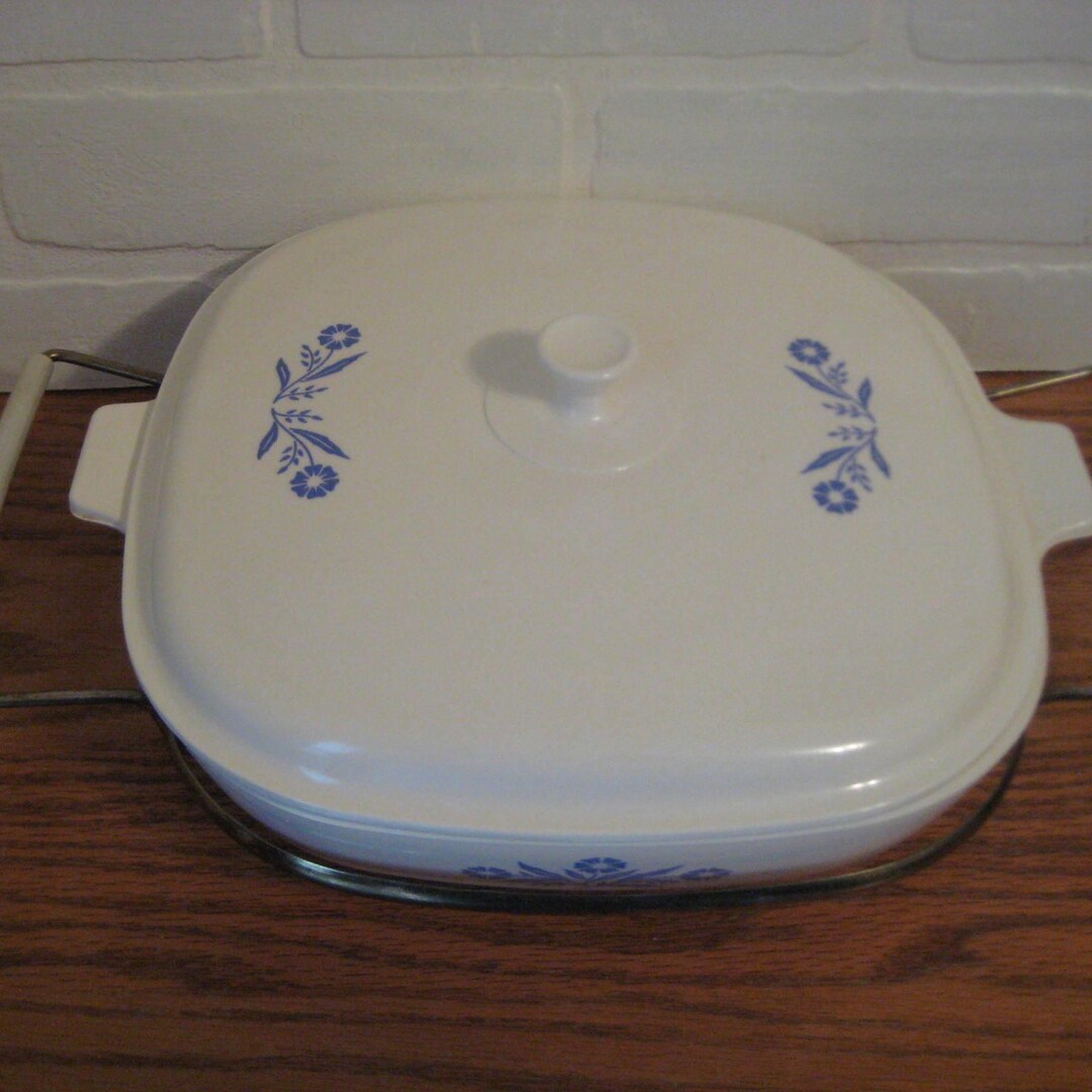 1950's Coring Ware Blue Cornflower Pyrocream 3 Piece B-9 Casserole Dish ...