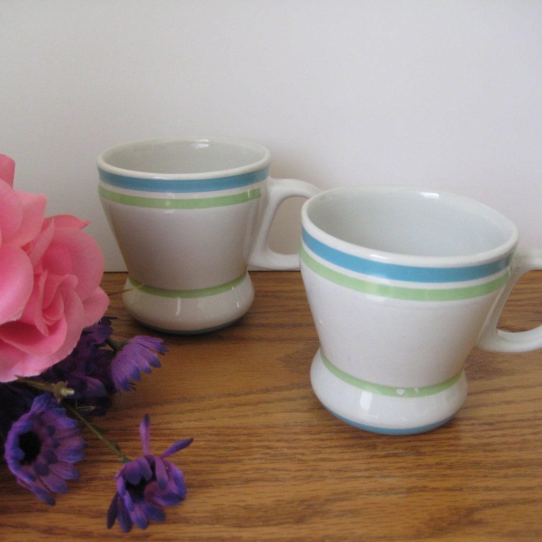 Set of 2 Vintage Royal Norfolk Mugs, 5 X 3 1/2 Inches, White With Blue ...