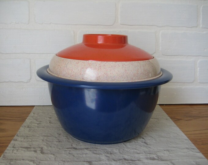 Vintage Kenro Holiday Melmac Ice Bucket Three Piece Set in Red, White ...