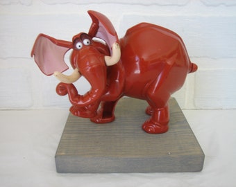 Red Elephant Figure - Etsy