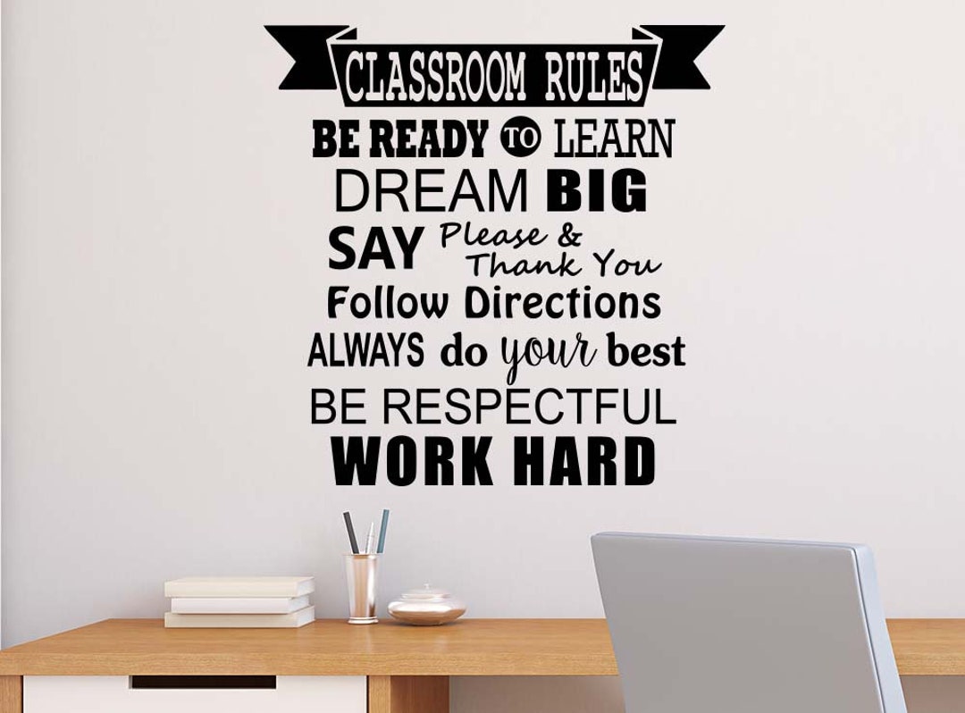 Classroom Rules Be Ready to Learn Dream Big 23 X 23 Vinyl Wall Decal ...