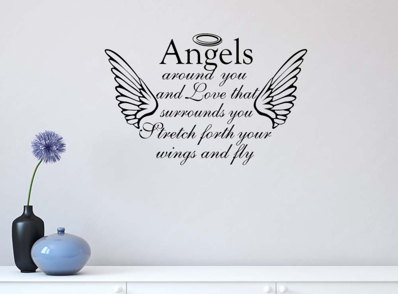 Angels Around You and Love That Surrounds You 23 X 15 Vinyl Wall Decal ...