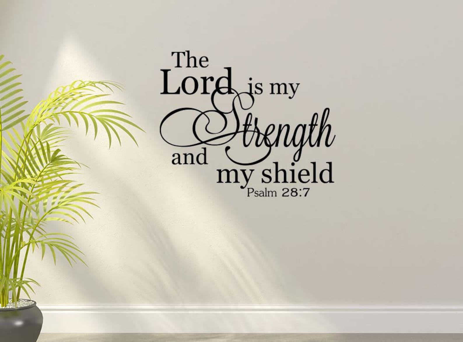 2# the Lord is My Strength and My Shield 23 X 19 Religious Quote ...