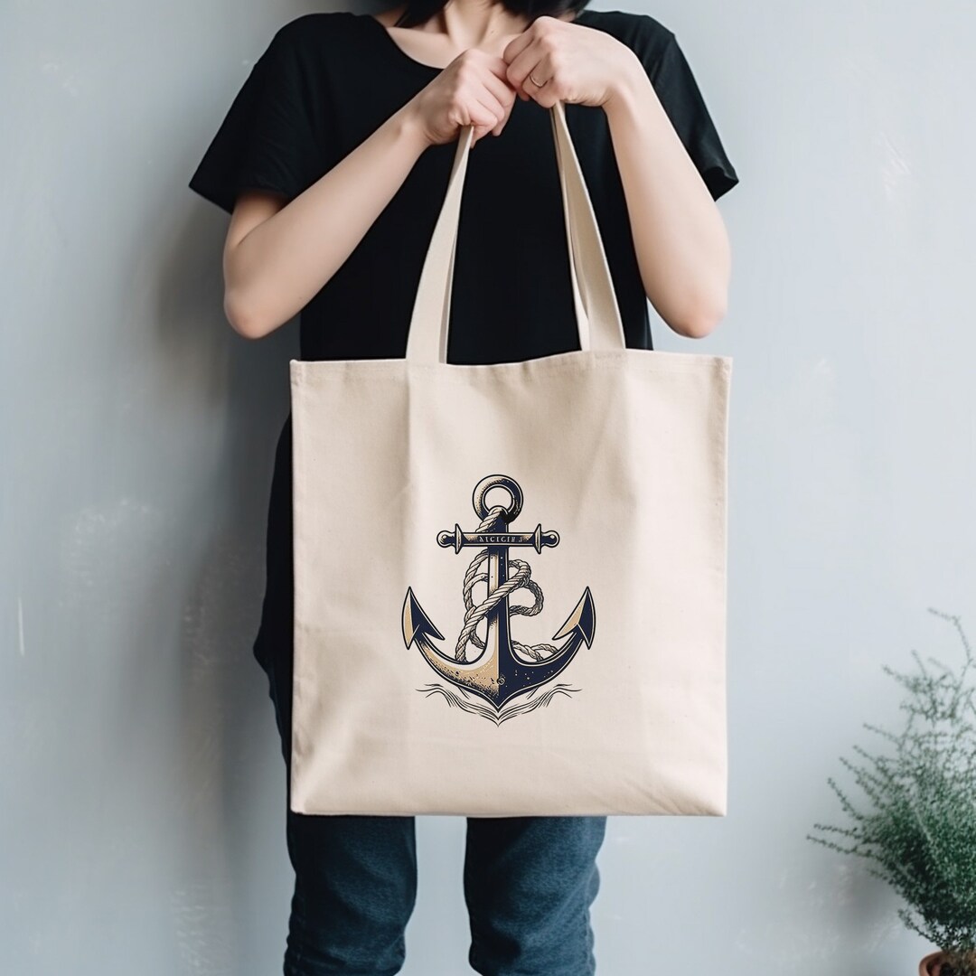 Anchor Rope Jute Bag, Anchor Totebag, Burlap Bag, Cotton Cloth Bag ...