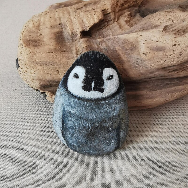 Penguin Stone - Etsy