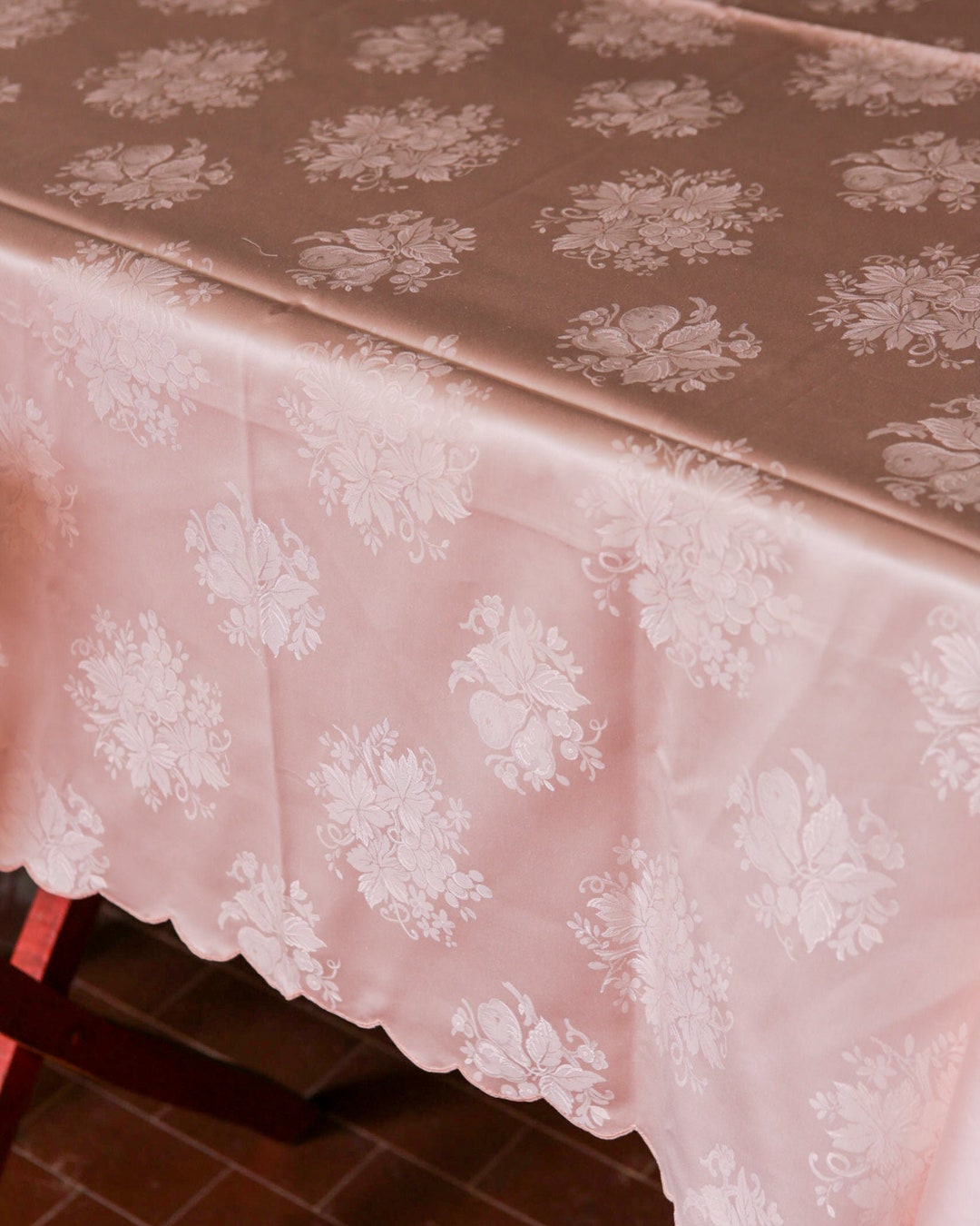 Tovaglia in Cotone Salmone Rosa Con Tovaglioli - Etsy