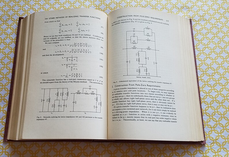 1950's Synthesis of Passive Networks Engineering Electrical Engineer Vintage Textbook Book Decor ...