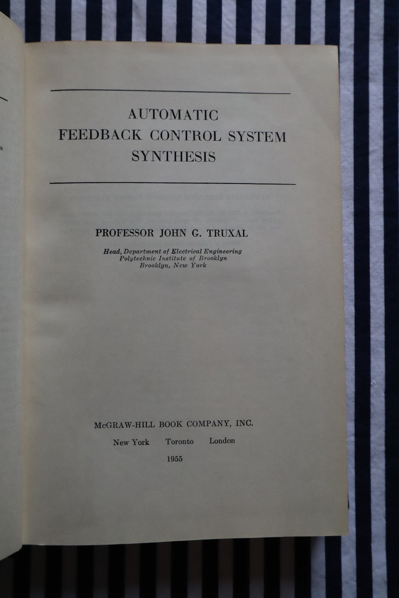 1950's Mcgraw-hill Electrical Engineering Series Control System Synthesis Engineer Vintage ...