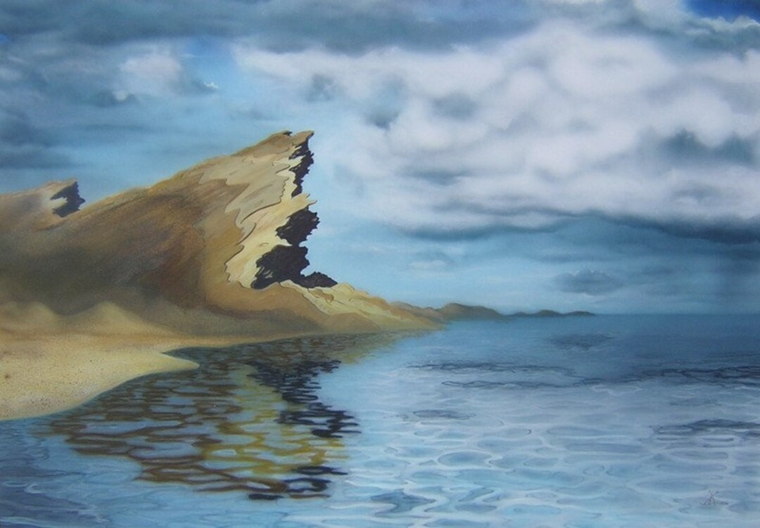 Lanzerote Original Painting Mixing Technique on Canvas 50 X - Etsy