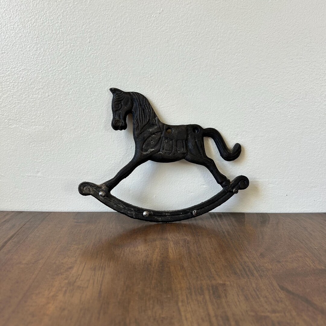 Wrought Iron Rocking Horse Wall Mounted Hooks - Etsy