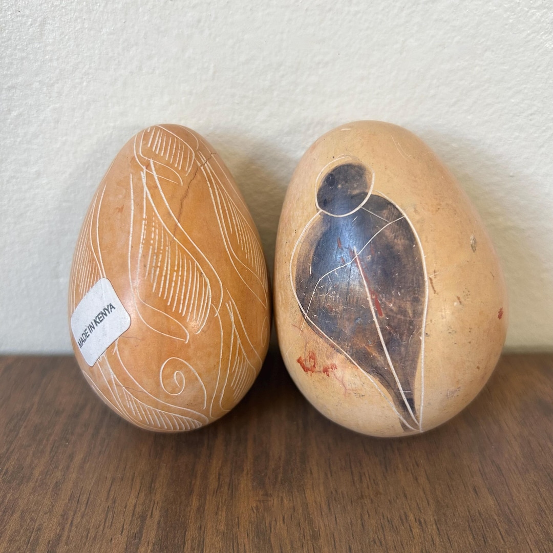 Hand Carved Kenyan Soapstone Decorative Eggs - Etsy