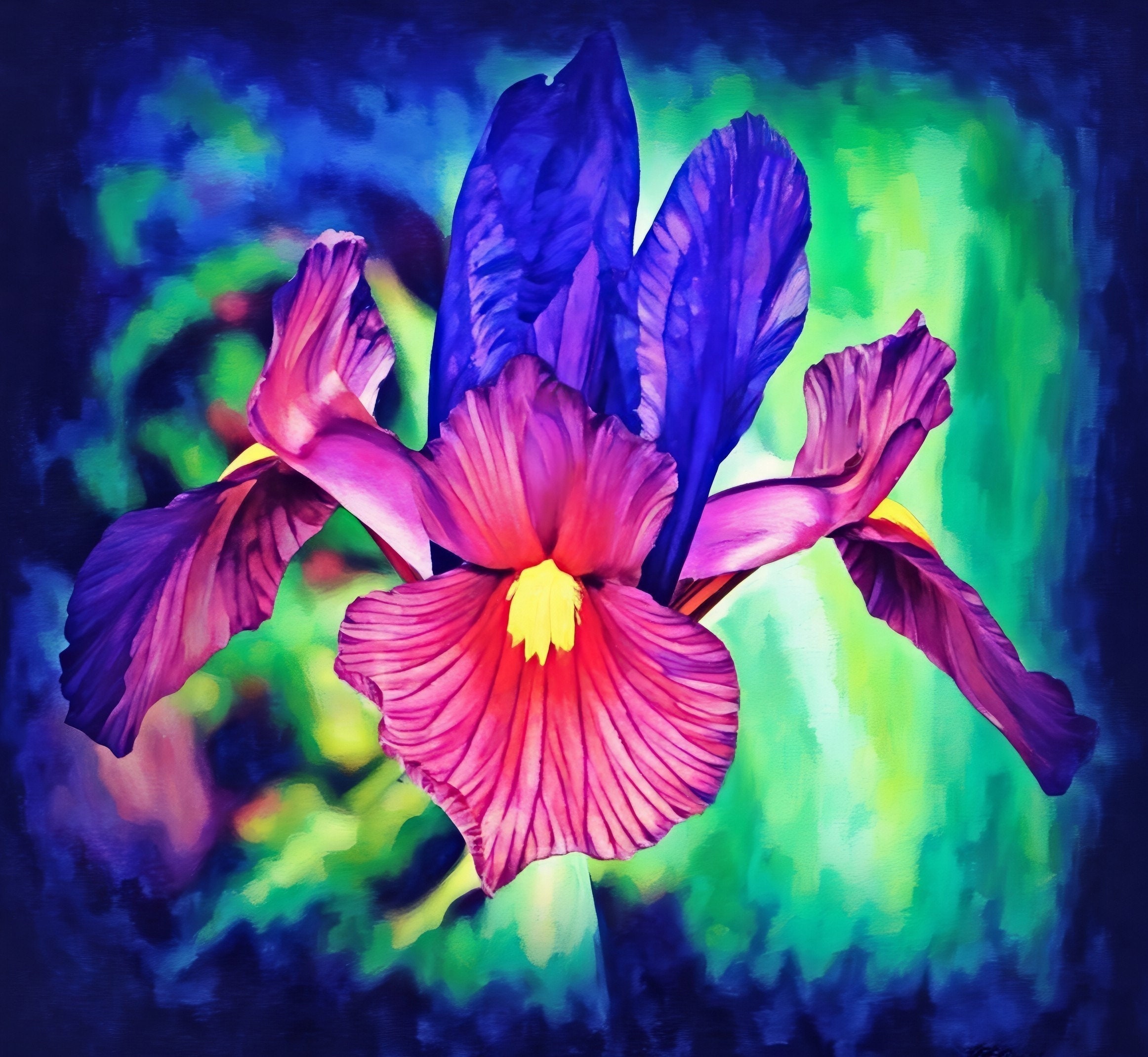 Multi-colored Iris Photograph Original Photography Iris Flower Print ...