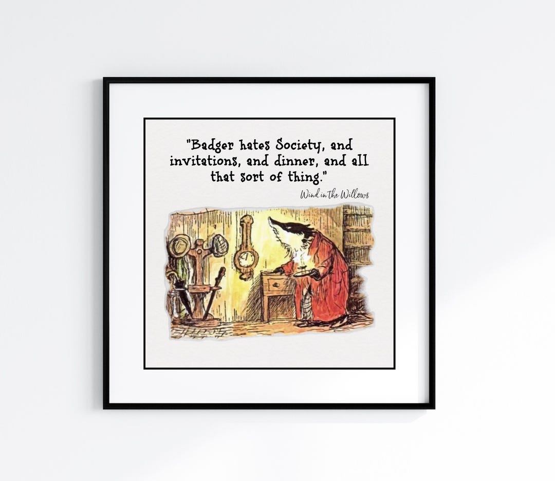 The Wind in the Willows Badger Wall Art - the Wind in the Willows ...
