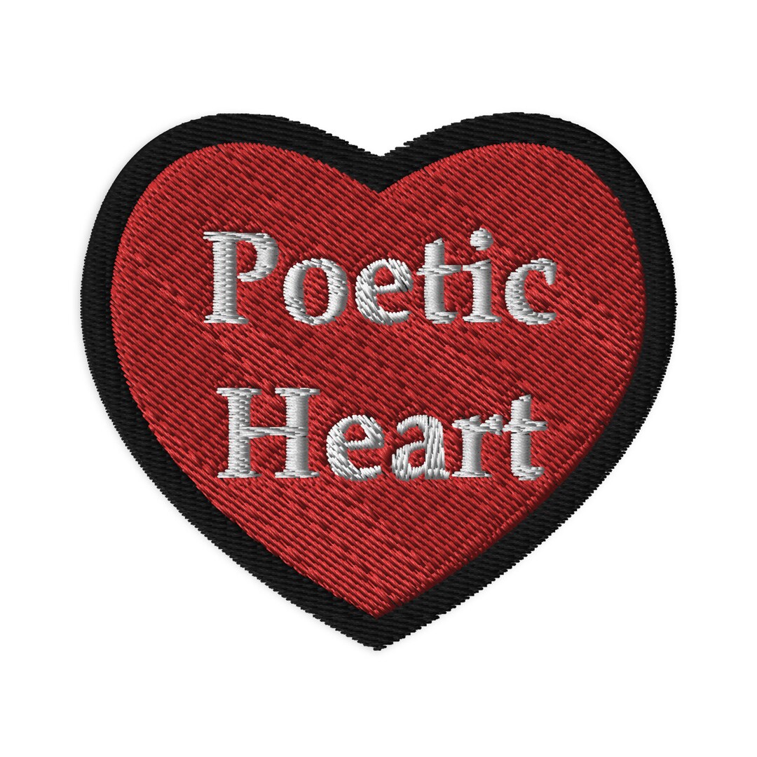 Poetic Heart Embroidered Patch Poetry Patch Poet Gift - Etsy