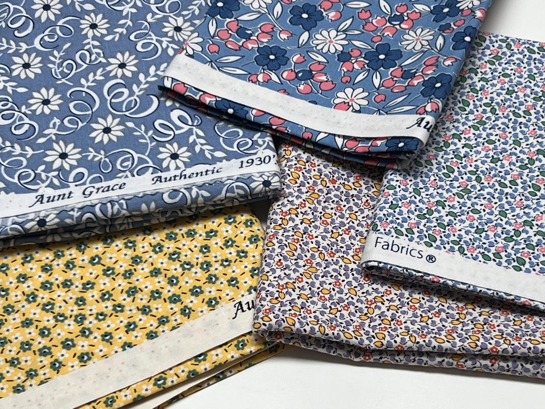 Cotton Quilting Fabrics, Aunt Grace Authentic 1930's From Judie ...