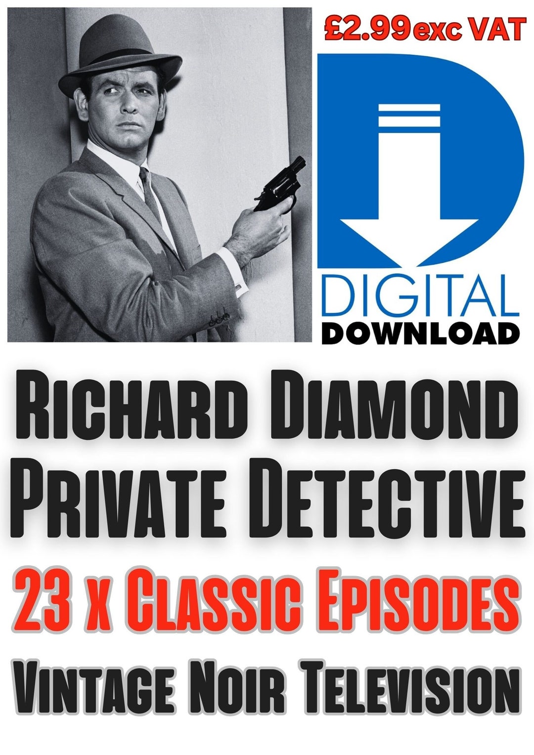 Richard Diamond, Private Detective Classic Noir Television 23 Episodes Digital Download - Etsy