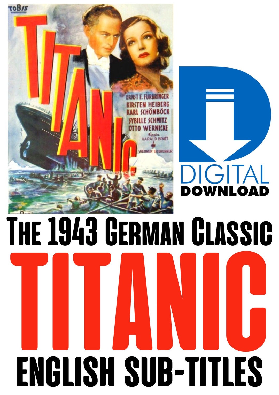 Titanic germany 1943 English Sub-titles Digital Download - Etsy