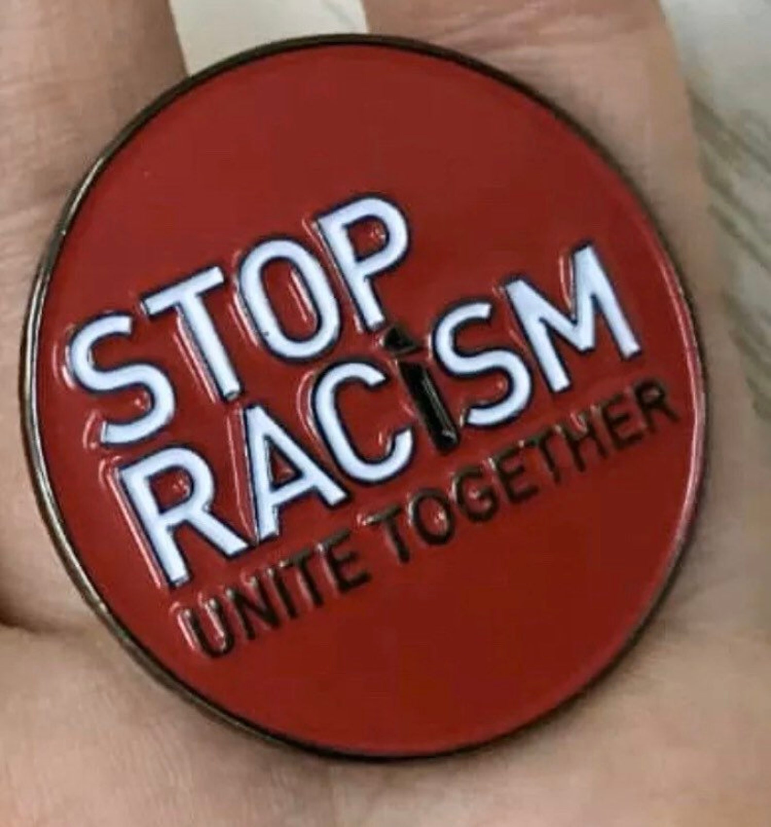 STOP RACISM Unite Together Enamel Metal Pin Badge 30mm X 30mm | Etsy