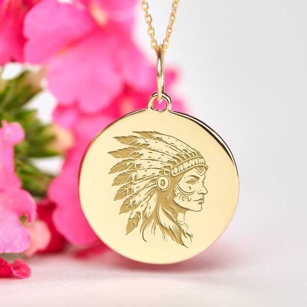 14k Gold Native American Charm - Etsy