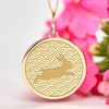 14k Solid Gold Baby Taurus Necklace Personalised Newborn Taurus Pendant ...