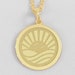 14k Solid Gold Sunset Necklace • Personalized Sun Pendant • Dainty ...