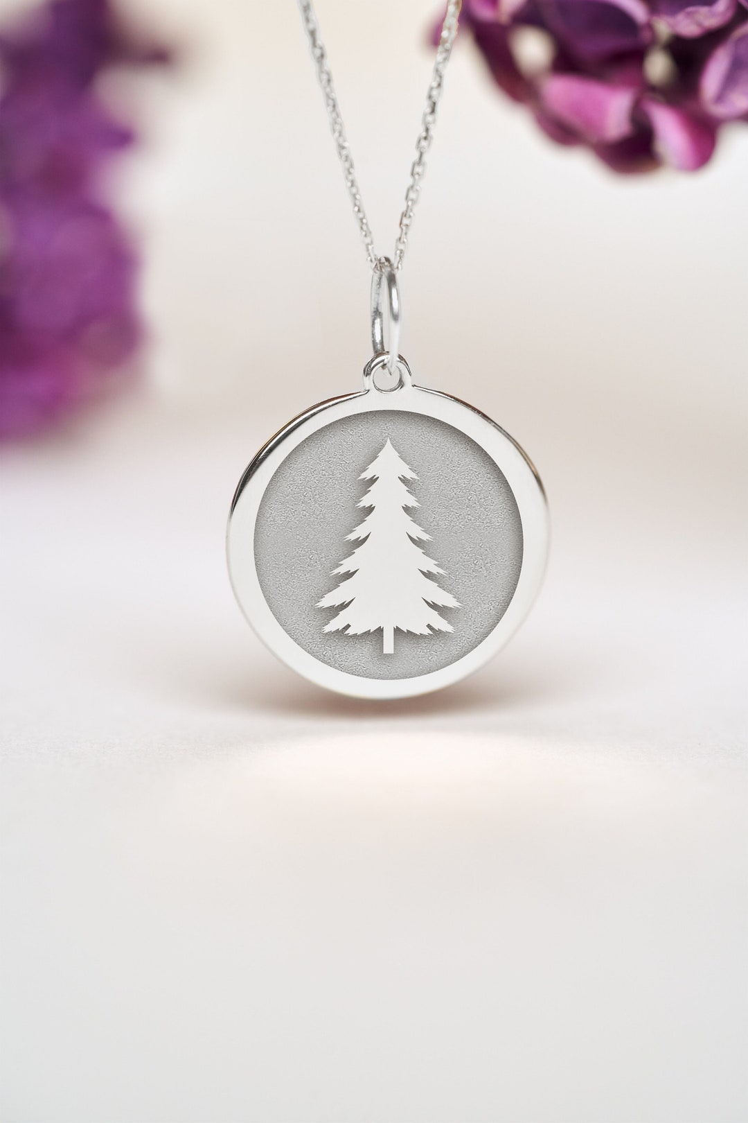 Sterling Silver Evergreen Tree Necklace • Personalized Evergreen Tree ...
