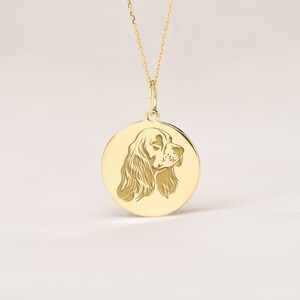 14k Solid Gold English Cocker Spaniel Dog Necklace Personalized English ...