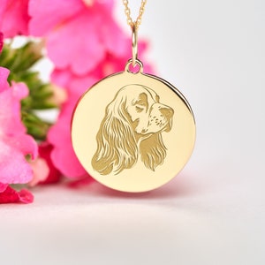 14k Solid Gold English Cocker Spaniel Dog Necklace Personalized English ...