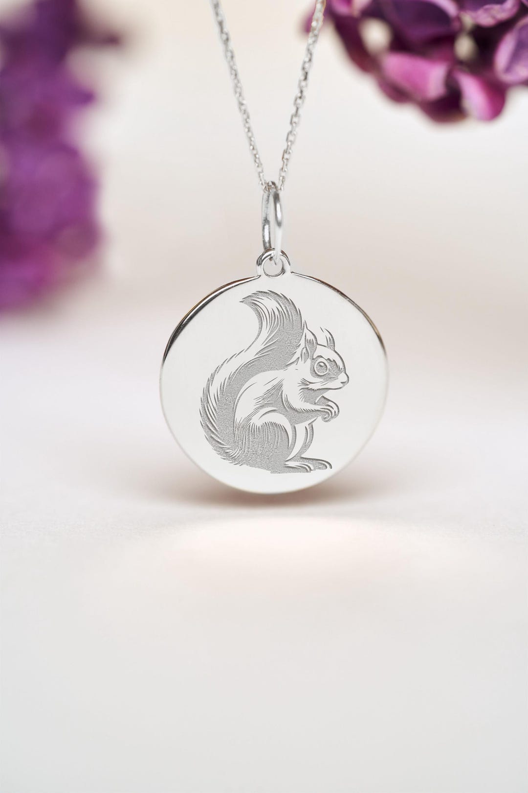Sterling Silver Chipmunk Pendant • Personalized Squirrel Necklace ...