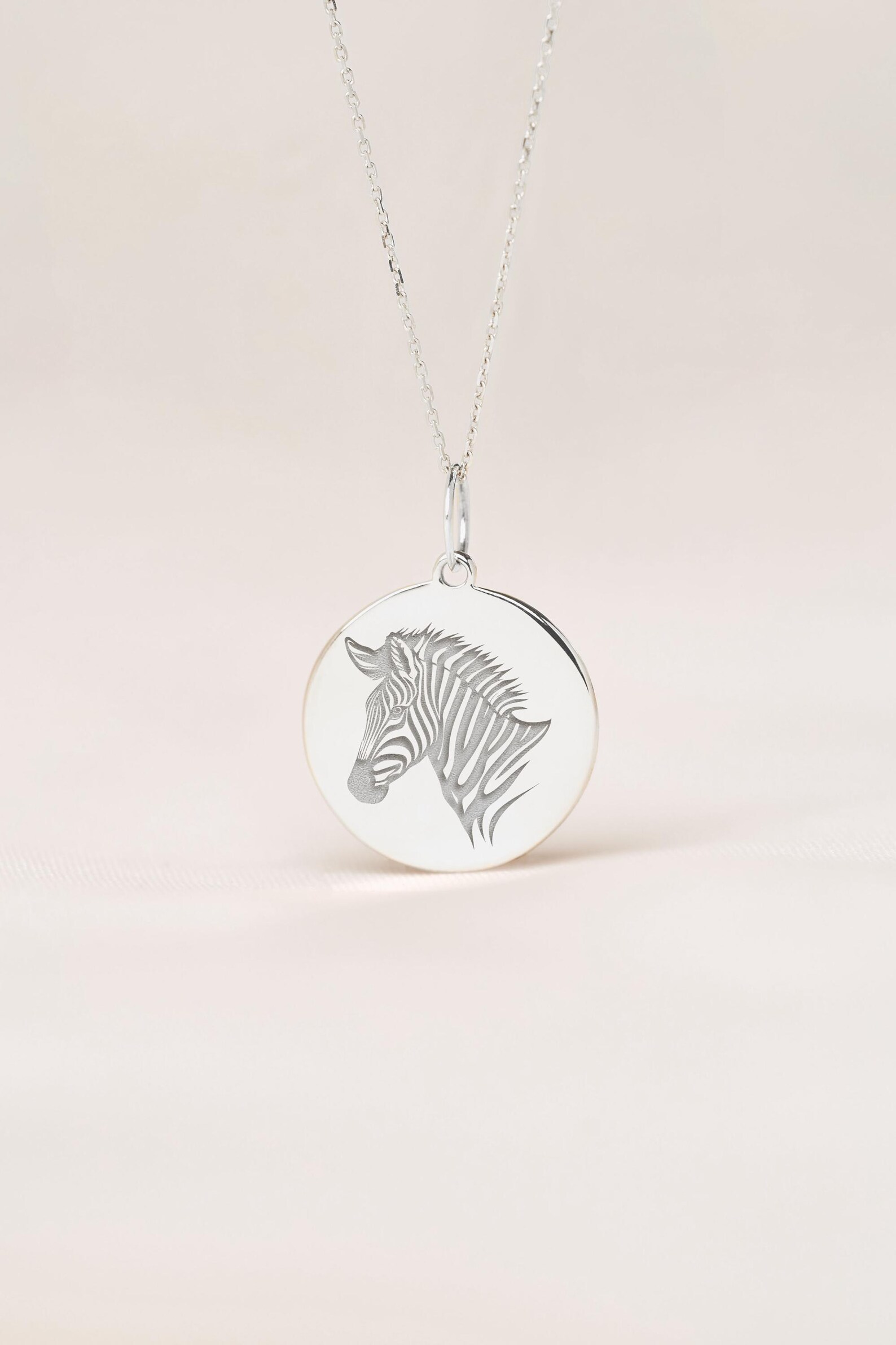 Sterling Silver Zebra Pendant • Personalized Safari Animal Necklace ...