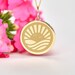 14k Solid Gold Sunset Necklace Personalized Sun Pendant Dainty Sunrise ...