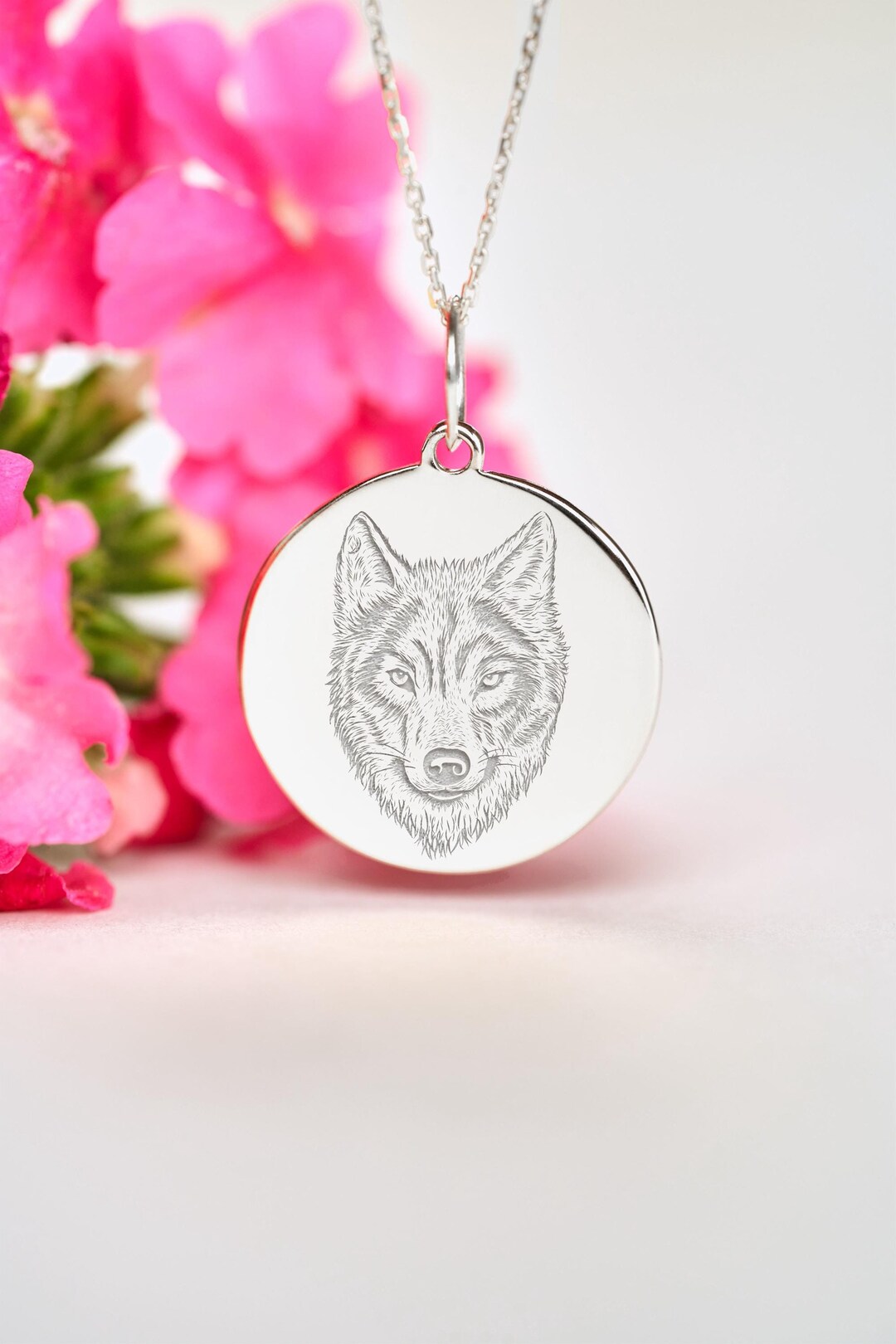 Sterling Silver Wolf Necklace • Personalized Spirit Animal Pendant ...