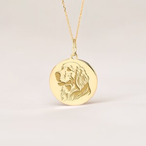 14k Solid Gold Golden Retriever Dog Necklace • Personalized Pet ...