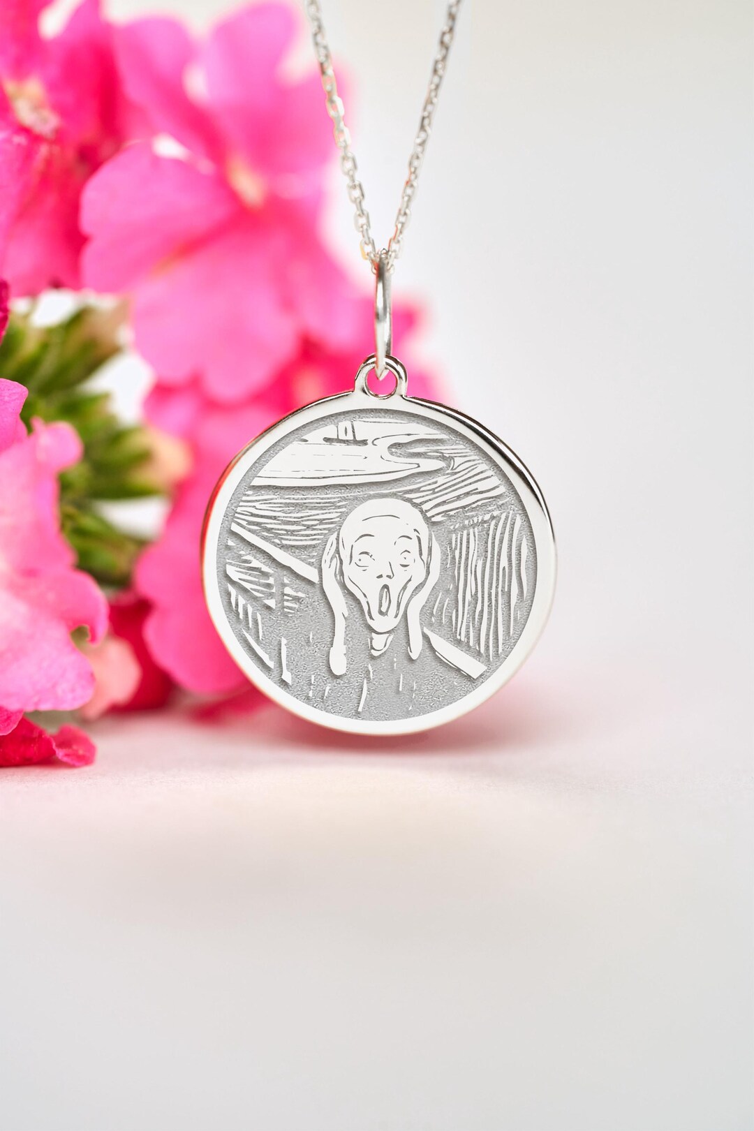 Sterling Silver the Scream Pendant • Personalized Expressionism Art ...