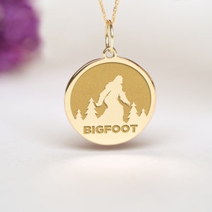 Bigfoot Necklace 14k Solid Gold • Adventure Lover Gift • Mythical ...