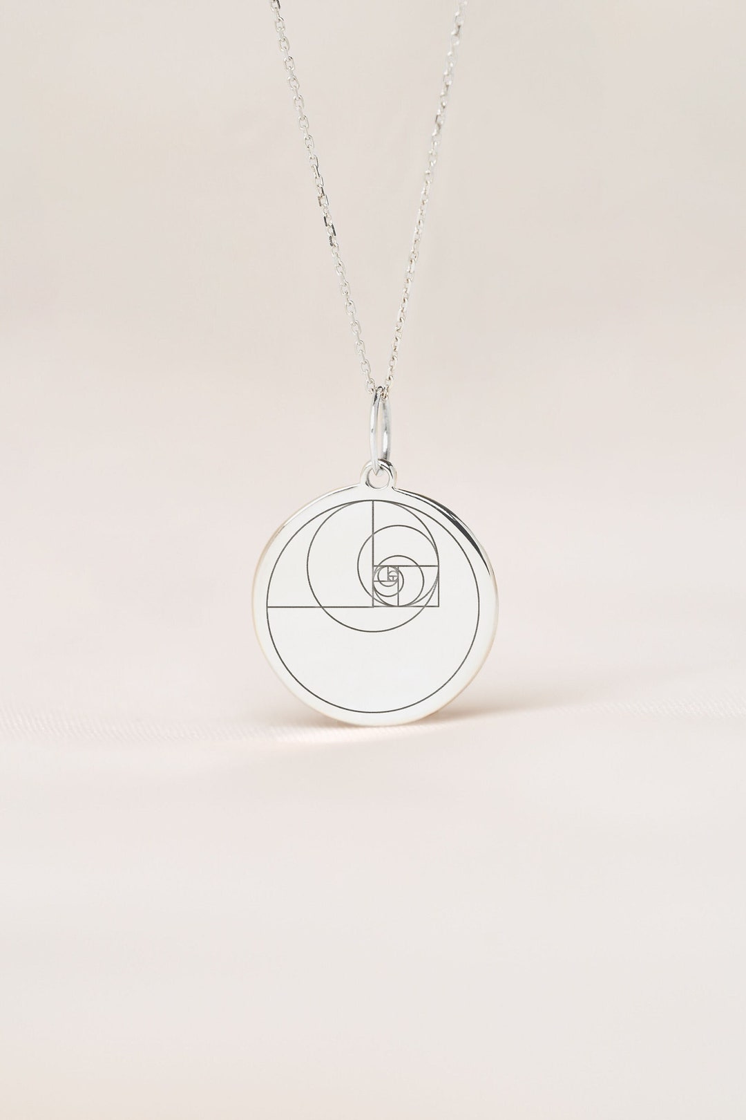 Sterling Silver Fibonacci Necklace • Personalized Fibonacci Pendant ...