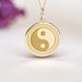 14k Solid Gold Yin Yang Necklace Personalized Yin Yang Necklace Pendant ...