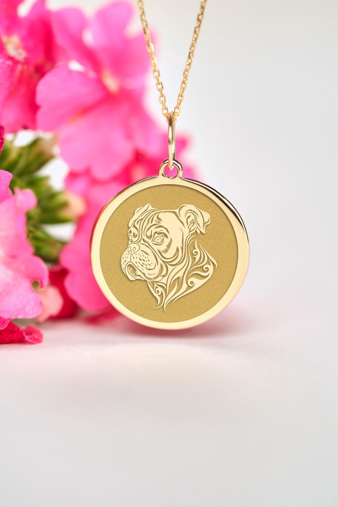 Boxer Dog Necklace • Personalized Pendant • Pet Lover Gift • 14k Gold ...