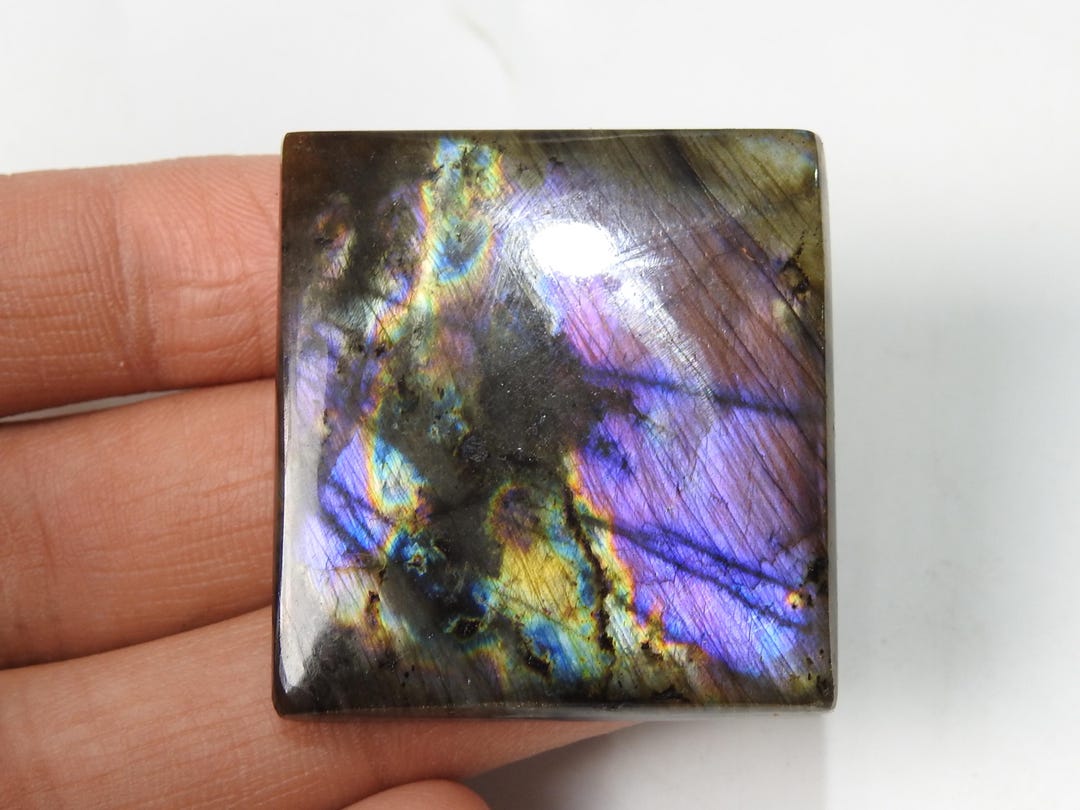 Labradorite Spectrolite Smooth Rectangle Shape Purple Fire Cabochon ...