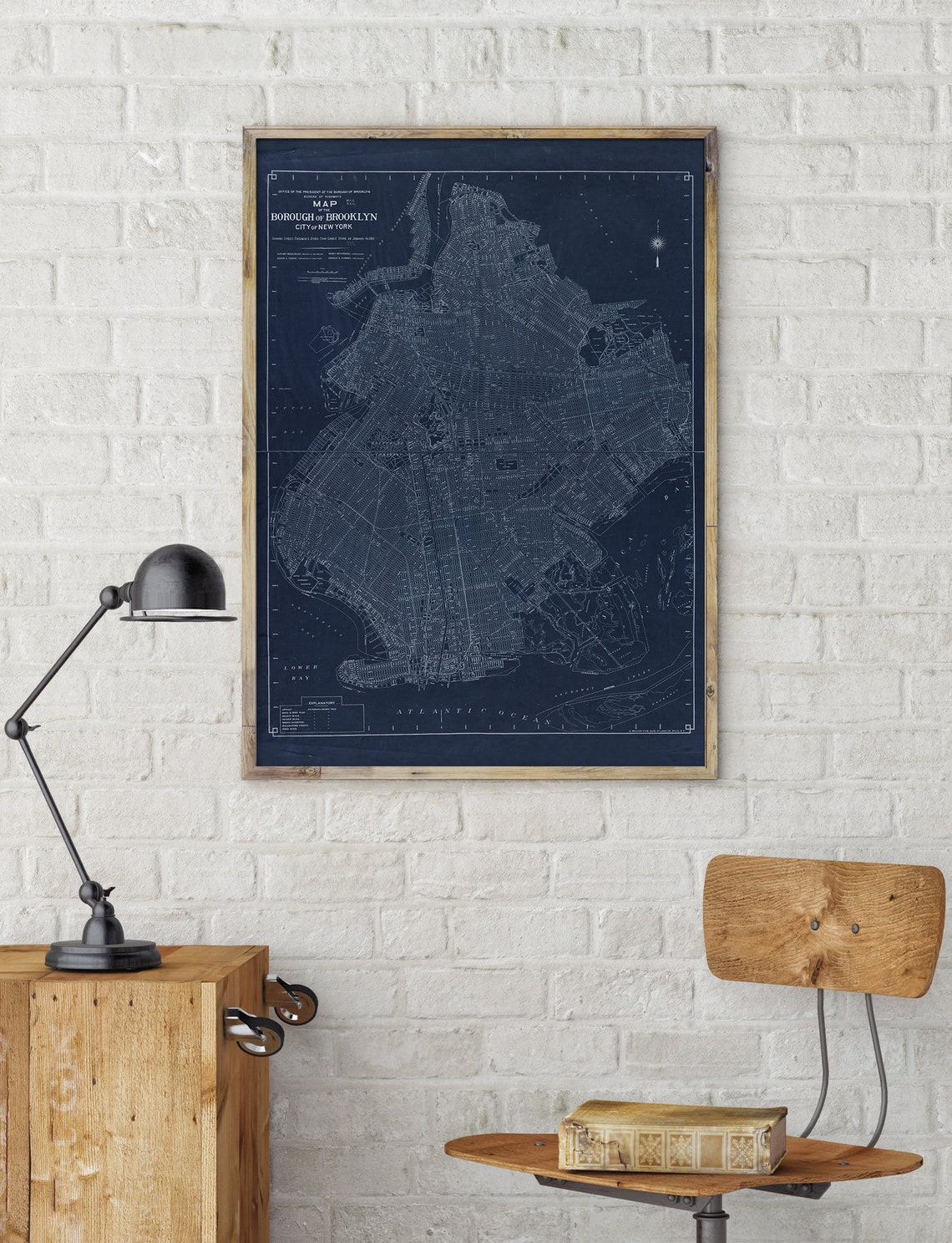 Brooklyn Map Brooklyn Poster Brooklyn Map Print New York - Etsy