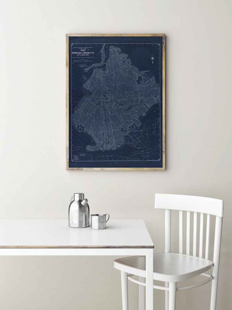 Brooklyn Map Brooklyn Poster Brooklyn Map Print New York - Etsy