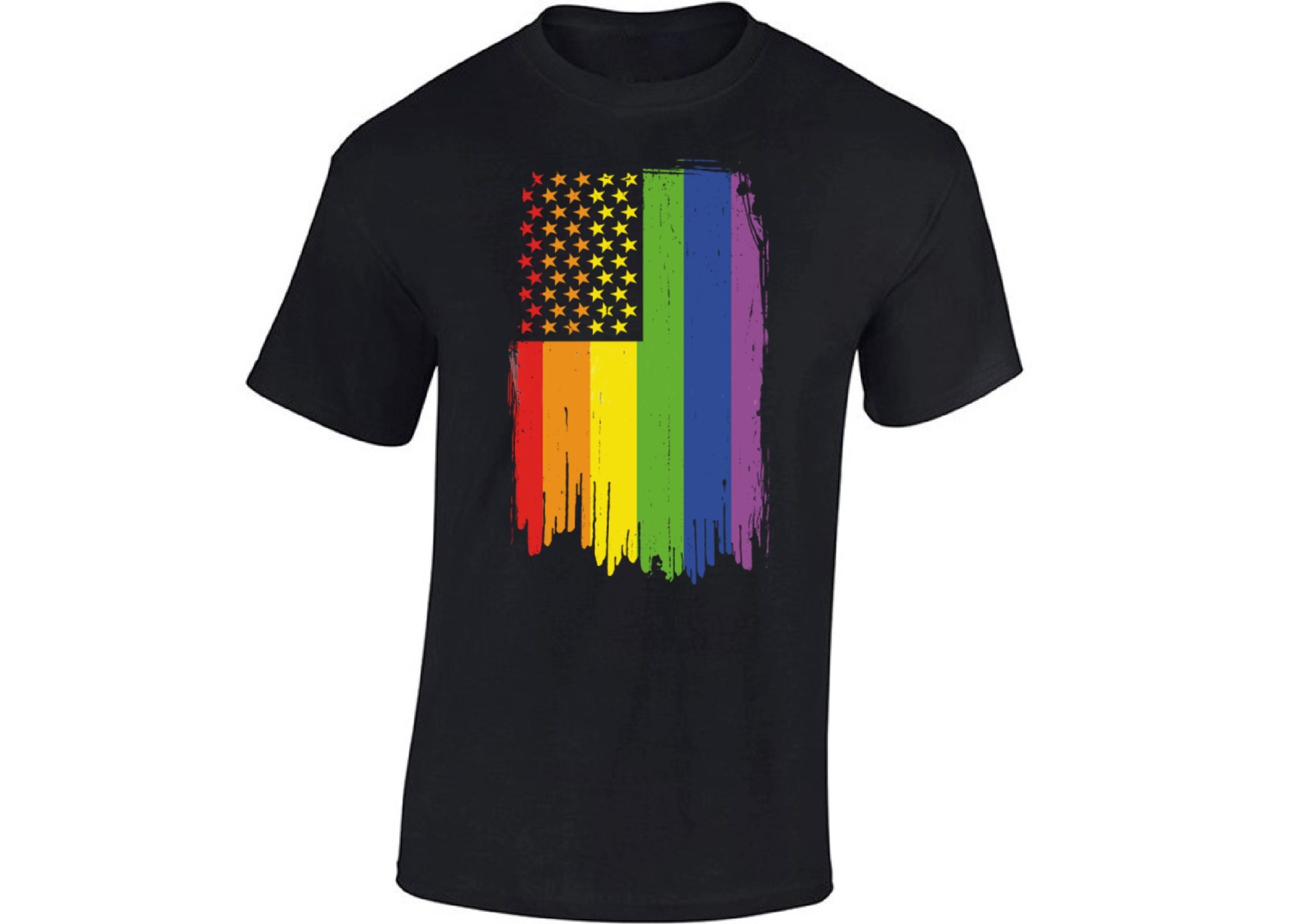 Gay Pride Shirt Rainbow American Flag T Shirt For Men Lgbt Etsy
